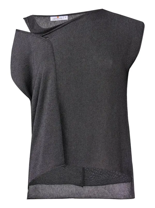 PERALUNA Evelyn Drop-shoulder Knit Blouse - Grey