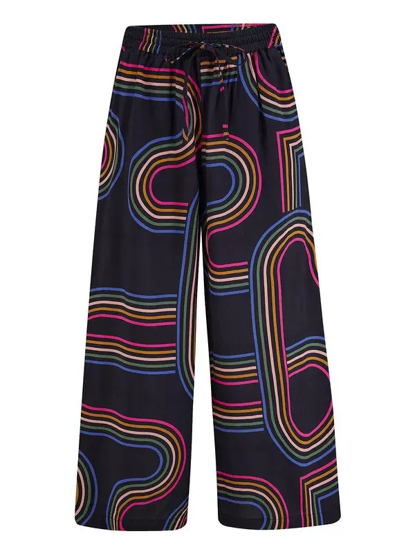 SUGARHILL BRIGHTON Ameera Retro Racer Cropped Trousers - Black