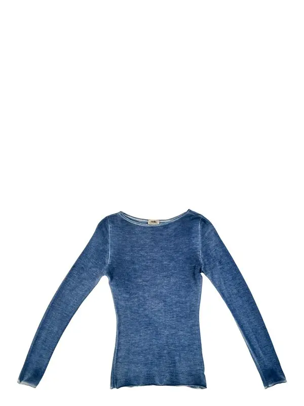 VANILLA&CHOCOLATE Boat Neck Cashmere Sweater - Blue