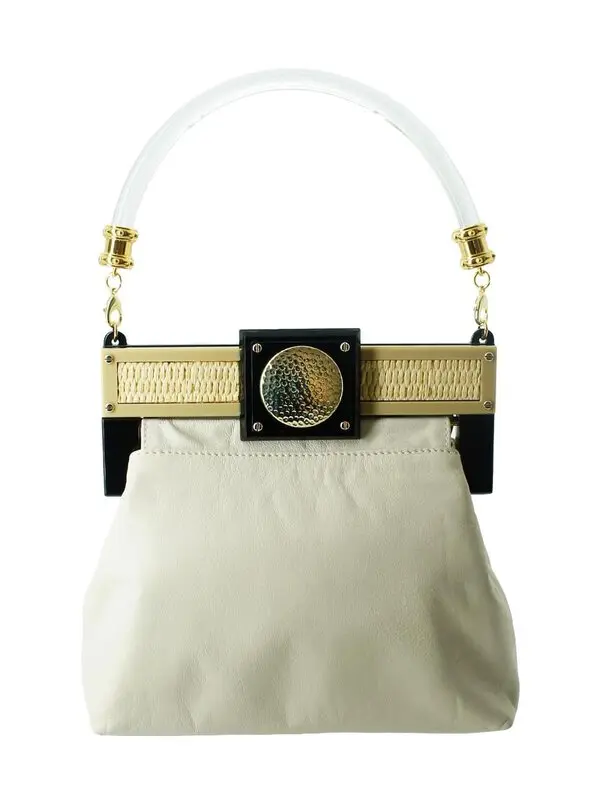 GISSA BICALHO Acrylic Bag With Raffia Application - Gold