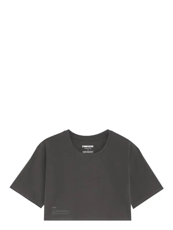 STORM Easy Crop Top Shadow - Black/grey