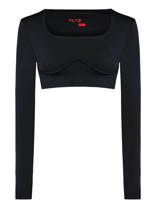 PCFG Long Sleeve Crop Top - Black