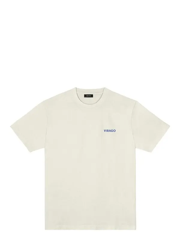VIRAGO Neutrals / Maquette I I T-shirt With Logo And Print In Cream And - Blue