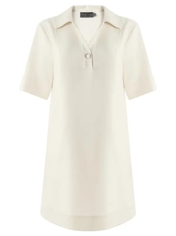 EXQUISE Janelle Shirt Dress - Beige