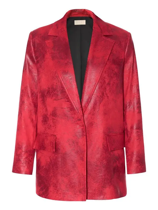 AGGI BY HALEWSKI Roxy Bittersweet Long Oversized Blazer - Red