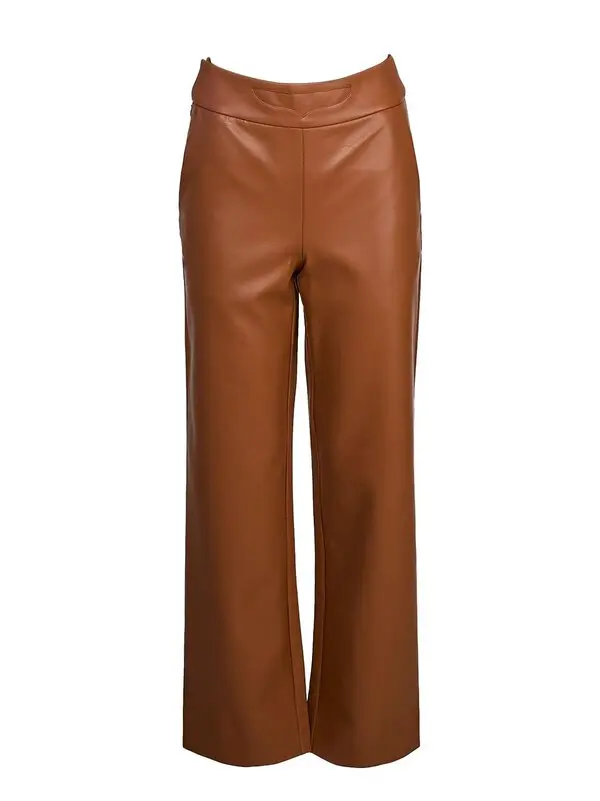 ZITO Vegan Leather Penny Loafer Pant - Brown