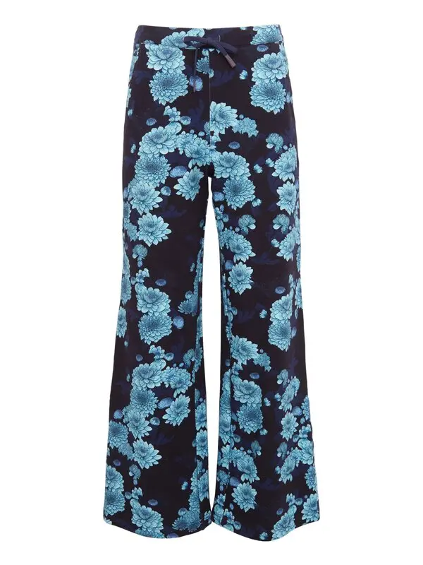 LORDS OF HARLECH Floral Knit Pant - Blue