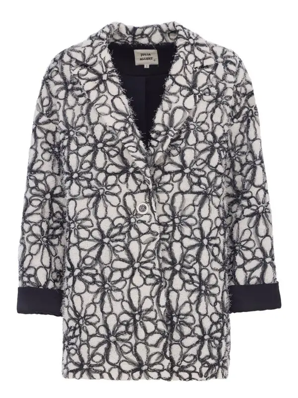 JULIA ALLERT Abstract Textured Jacket With Satin Lining - Black