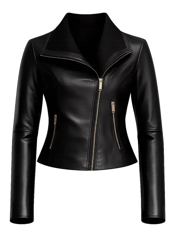 TANTRA SPAIN SL Metallic Style Jacket With Knit Details - Black