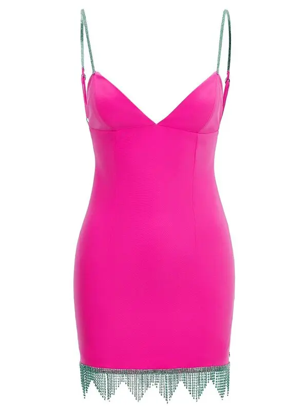 NISSA Embellished Trim Mini Dress - Pink