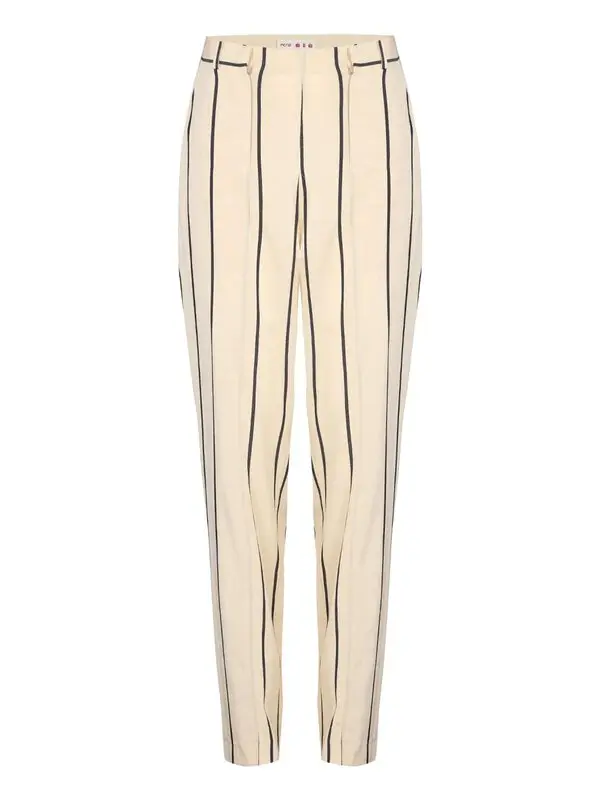 PCFG Striped Kutnia Trousers With Zippers - Black