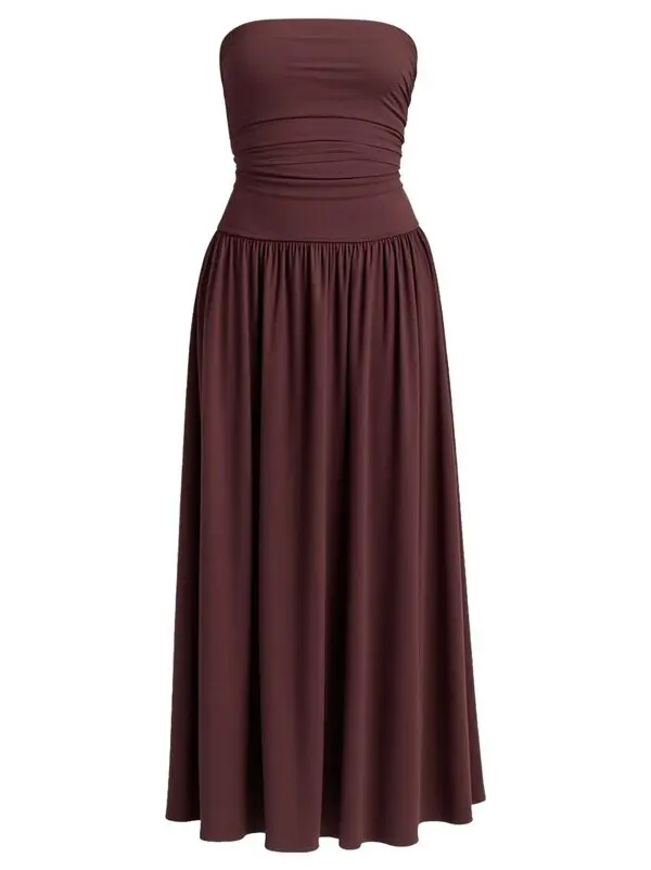 MONLICIA Aluna Strapless Maxi Dress - Brown