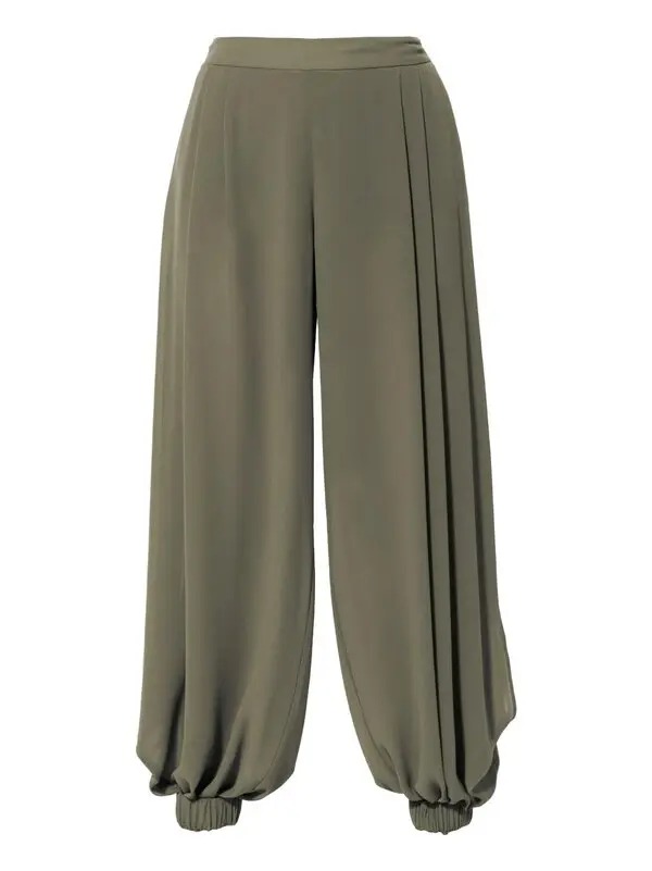 AGGI BY HALEWSKI Wide-leg Trousers With Shorts Set - Green