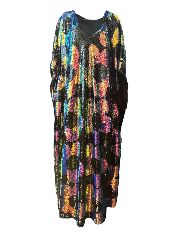 ANY OLD IRON Iridescent Sequin Kaftan - Blue/grey