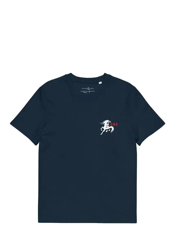 ANCHOR & CREW Navy Ten Chinese Year Of The Horse Editions Organic Cotton T-shirt - Blue