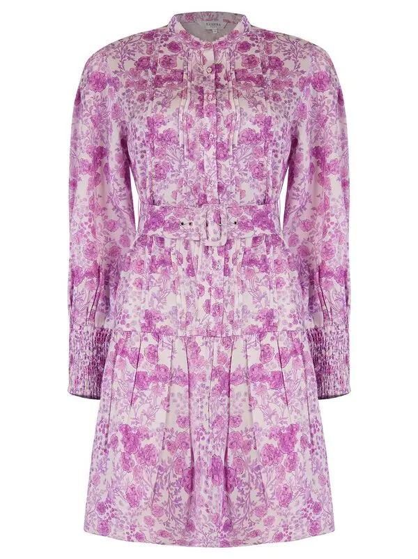 RAISHMA Floral Print Mini Dress - Purple