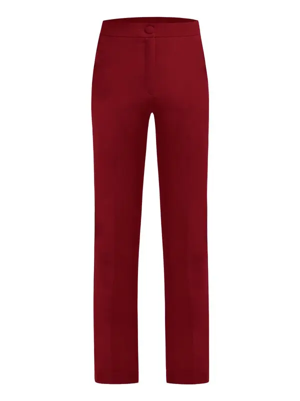 TIA DORRAINE Tailored Straight-leg Trousers - Red