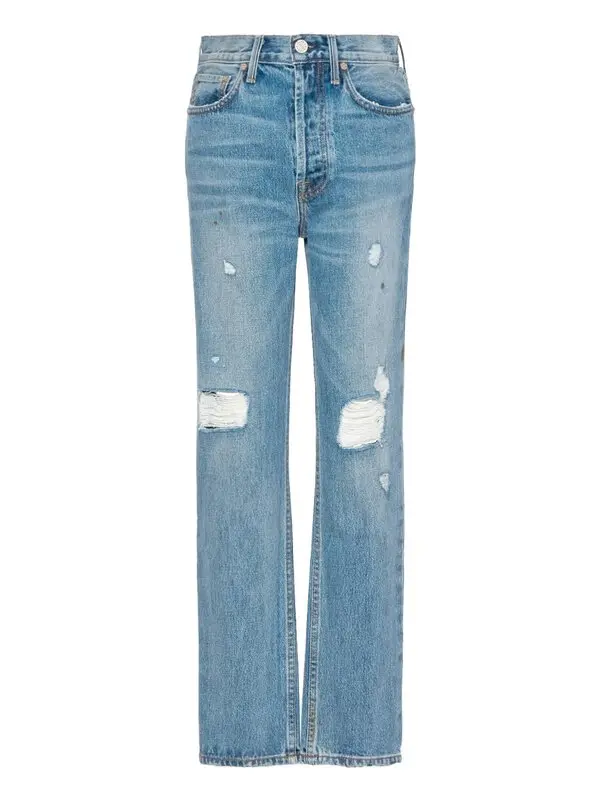 NOEND Astoria High Rise Straight Crop Denim In Carpenter - Blue