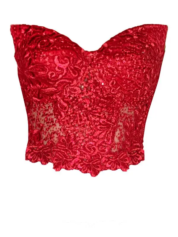 ANGELIKA JOZEFCZYK Orchidea Lace Corset Top - Red