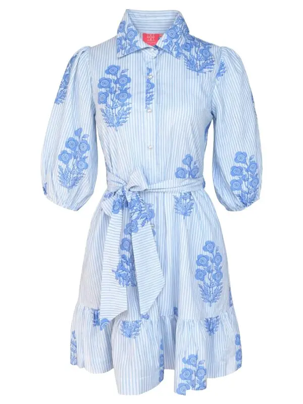 JUST DARVINY Oberoi Bouquet Dress - Blue
