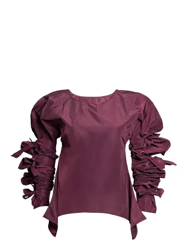 BIANCA POPP Ribbon Wrapped Taffeta Blouse - Purple