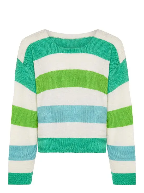 INGMARSON Striped Knit Top - Blue/green
