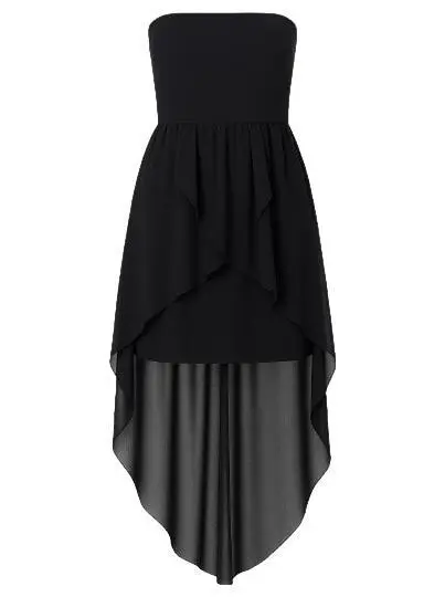 CONQUISTA Strapless High-low Dress - Black