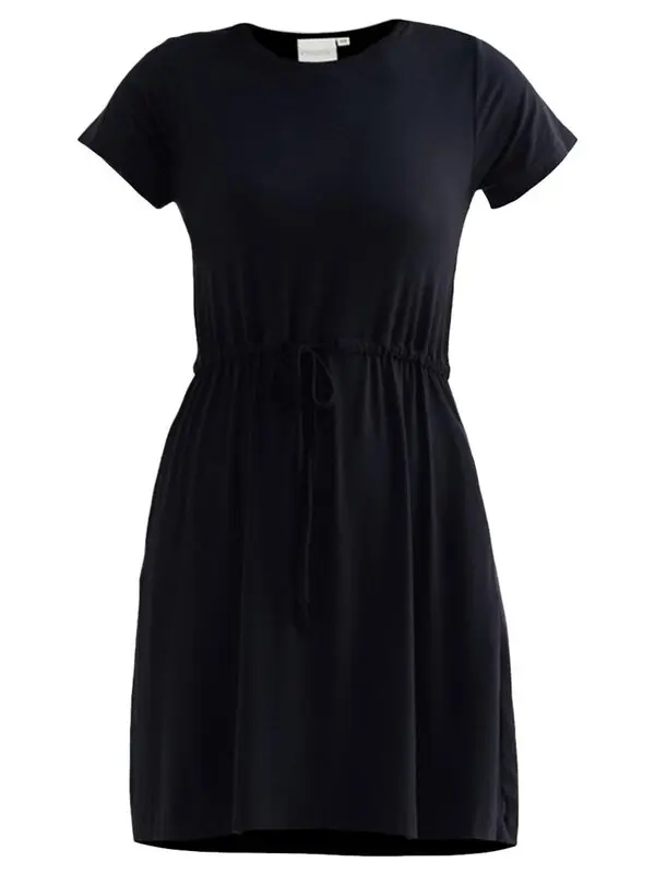 REISTOR Drawstring T-shirt Dress - Black