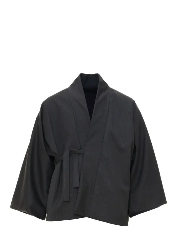 MOE Reversible Wool Jacket - Grey/blue