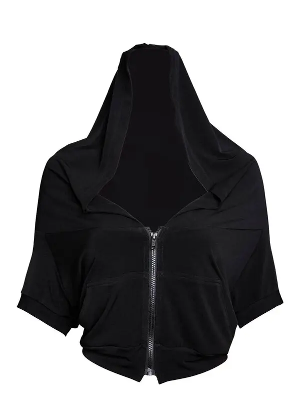 LOVE AND NOSTALGIA Lights Out Crepe Knit Jacket - Black