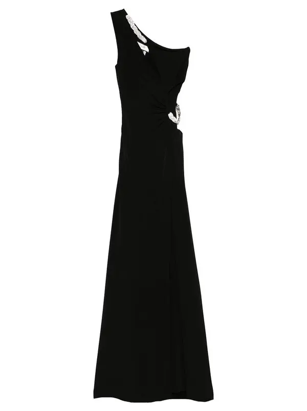 NISSA Crystal-embellished Maxi Dress - Black