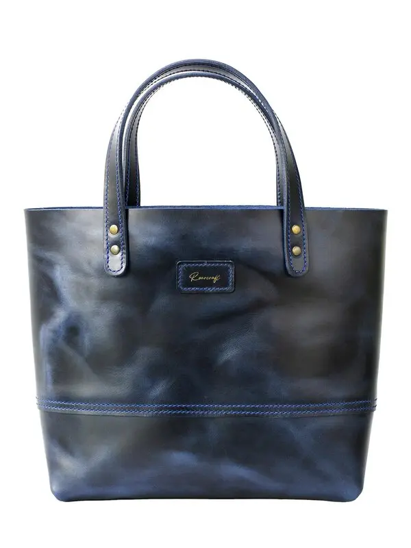 ROARCRAFT Leather Tote Bag - Blue