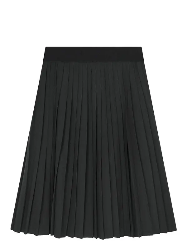 RAVE ON TREND Pleated Knee-length Skirt - Black