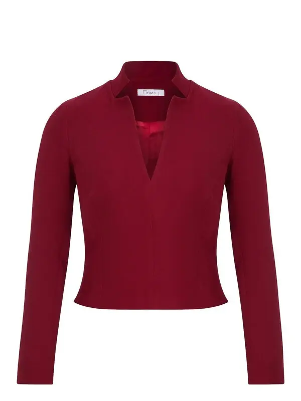 MAAN ISTANBUL High Neck Long Sleeve Blouse - Red