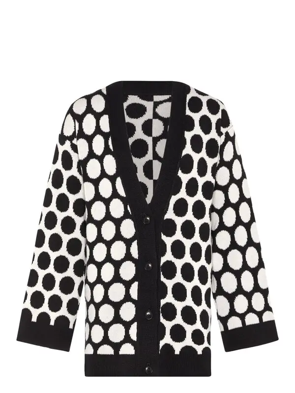 INGMARSON Circles Wool & Cashmere Cardigan - White/black
