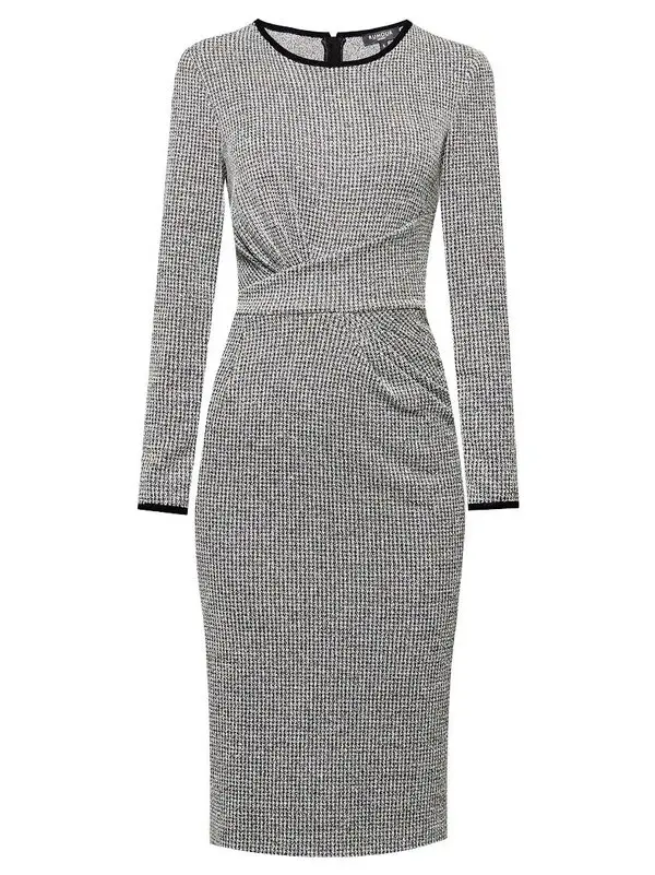 RUMOUR LONDON Rebecca Check Jacquard Jersey Dress - Grey