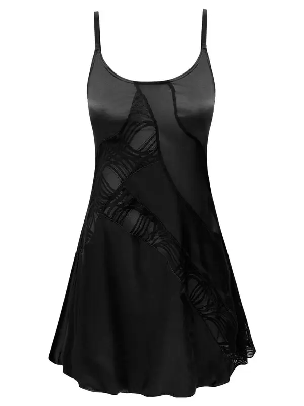 OW Laney Satin Mini Slip Dress - Black