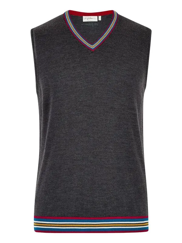 MG RIVERS Slate Extrafine Merino Tank Top - Grey