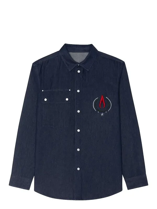 BORN IN EXILE Denim Shirt Raw Denim "mumtaz - Blue