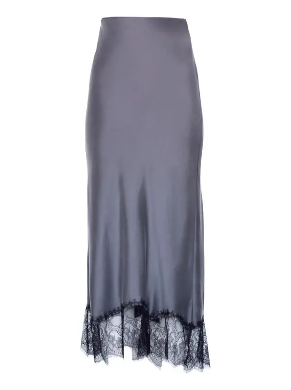 Mionè Midi Silk Skirt - Grey