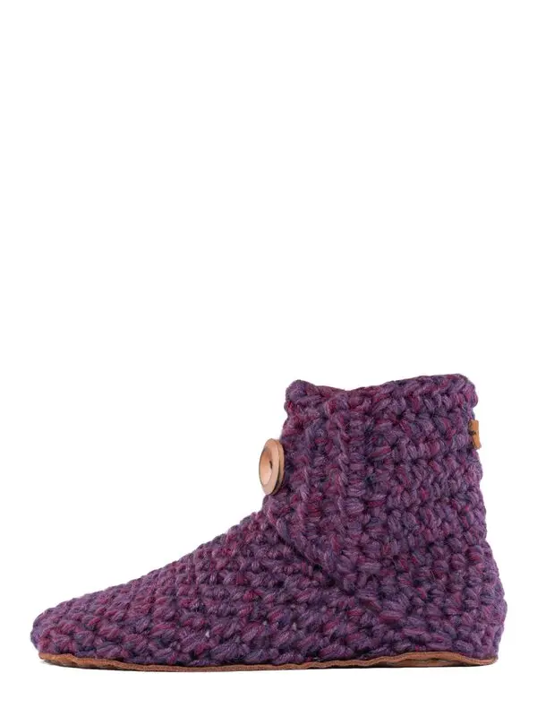 KINGDOM OF WOW Artisan Made Boot Slippers - Purple