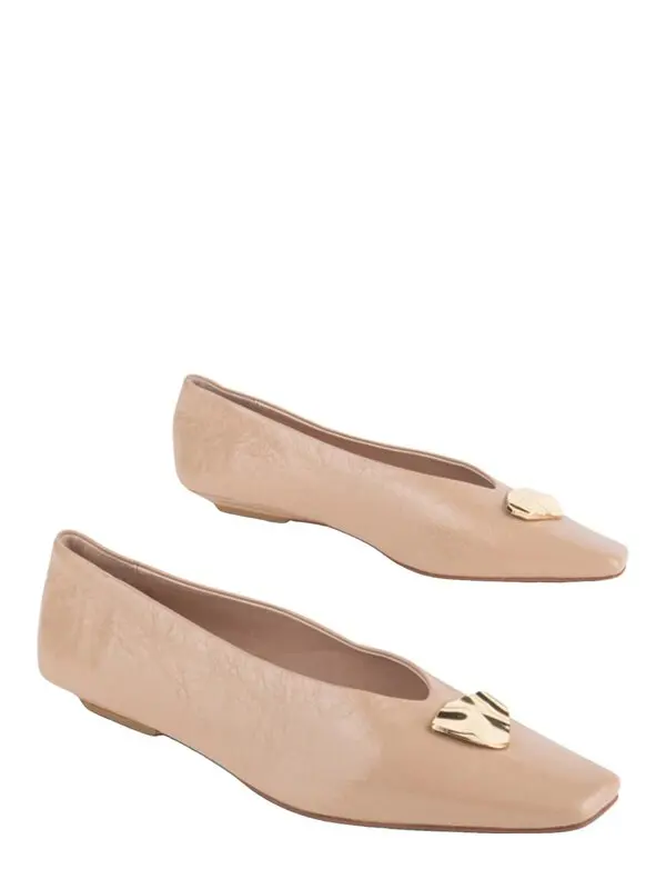 Intentionally Blank Celda Crinkle Patent Flats - Black