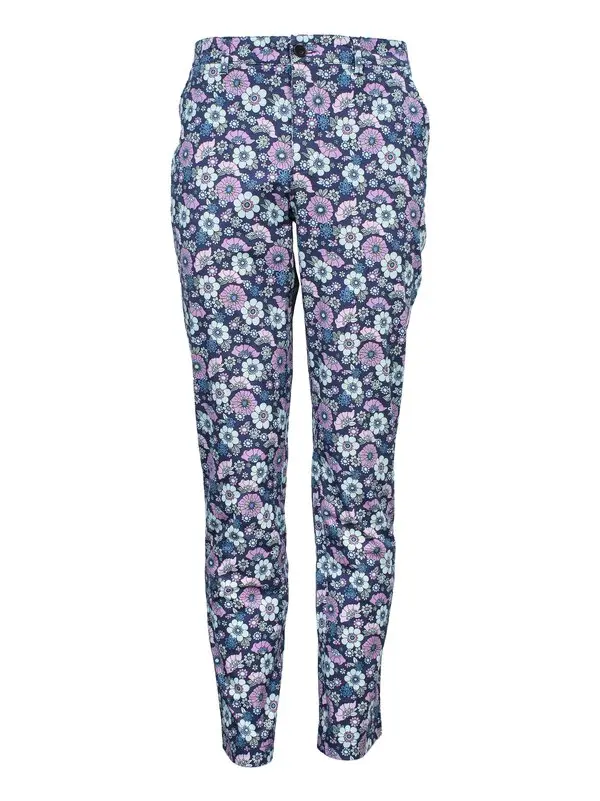 LORDS OF HARLECH Charles Joyful Floral Skipper Trousers - Blue/purple