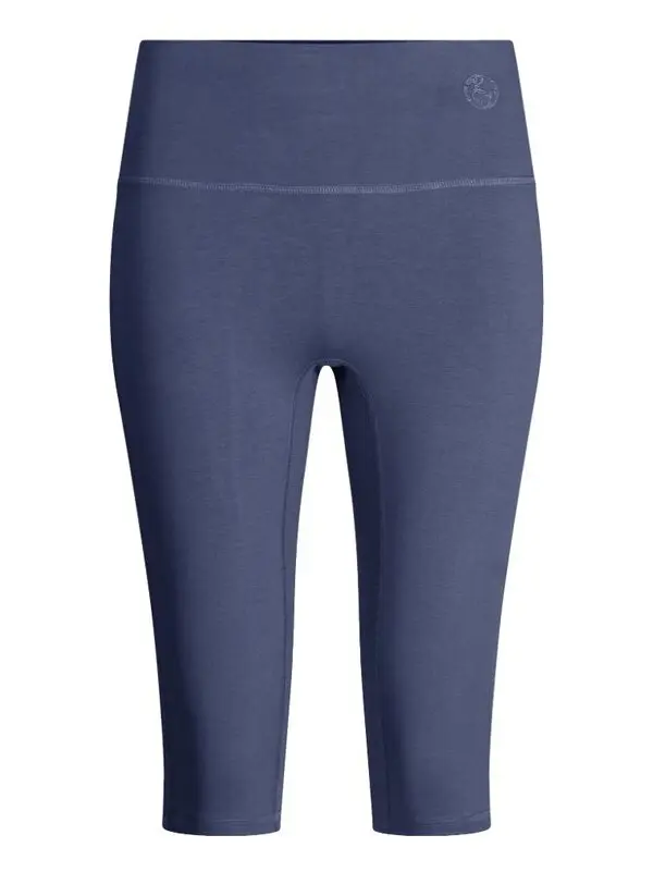 THE KOOZY Daru High Waist Cropped Pima Cotton Leggings - Blue