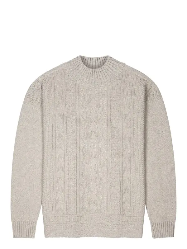 PAUL JAMES KNITWEAR Midweight Cotton Mock Neck Sweater - Grey