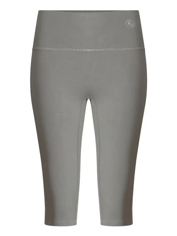 THE KOOZY Daru Cropped Pima Cotton Leggings - Green