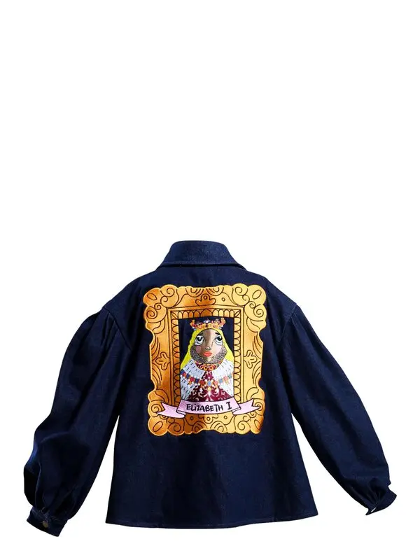A.NTY STORY Lady Serena Elizabeth I Denim Jacket - Blue