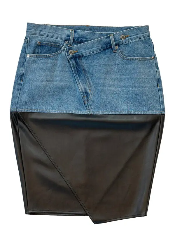 CIRCULAR PATH Combo Skirt - Blue/black