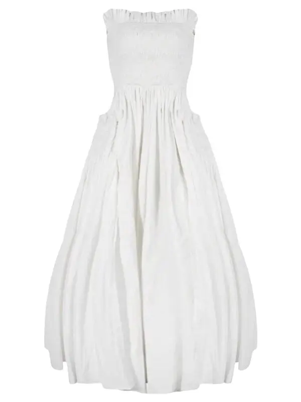 LONDON ATELIER BYPRODUCT Strapless Smocked Maxi Dress - White