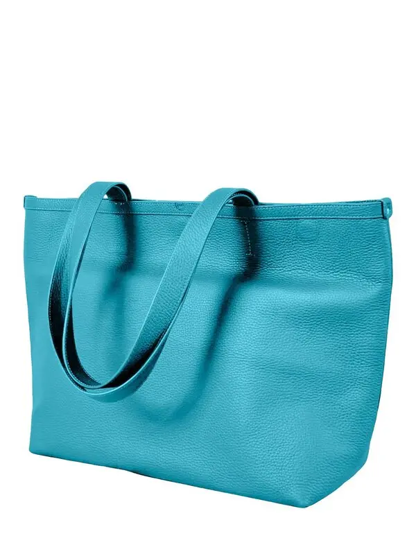 GODI. The Eva Handmade Leather Tote Bag - Blue